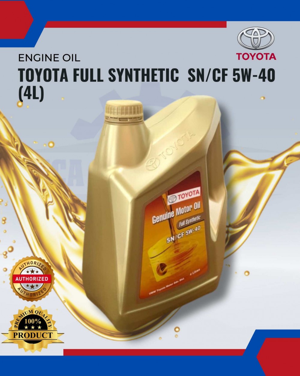 Toyota 5w40 Fully Synthetic Engine Oil-API SN/CF-4L | Toyota | JCA AUTO SUPPLY